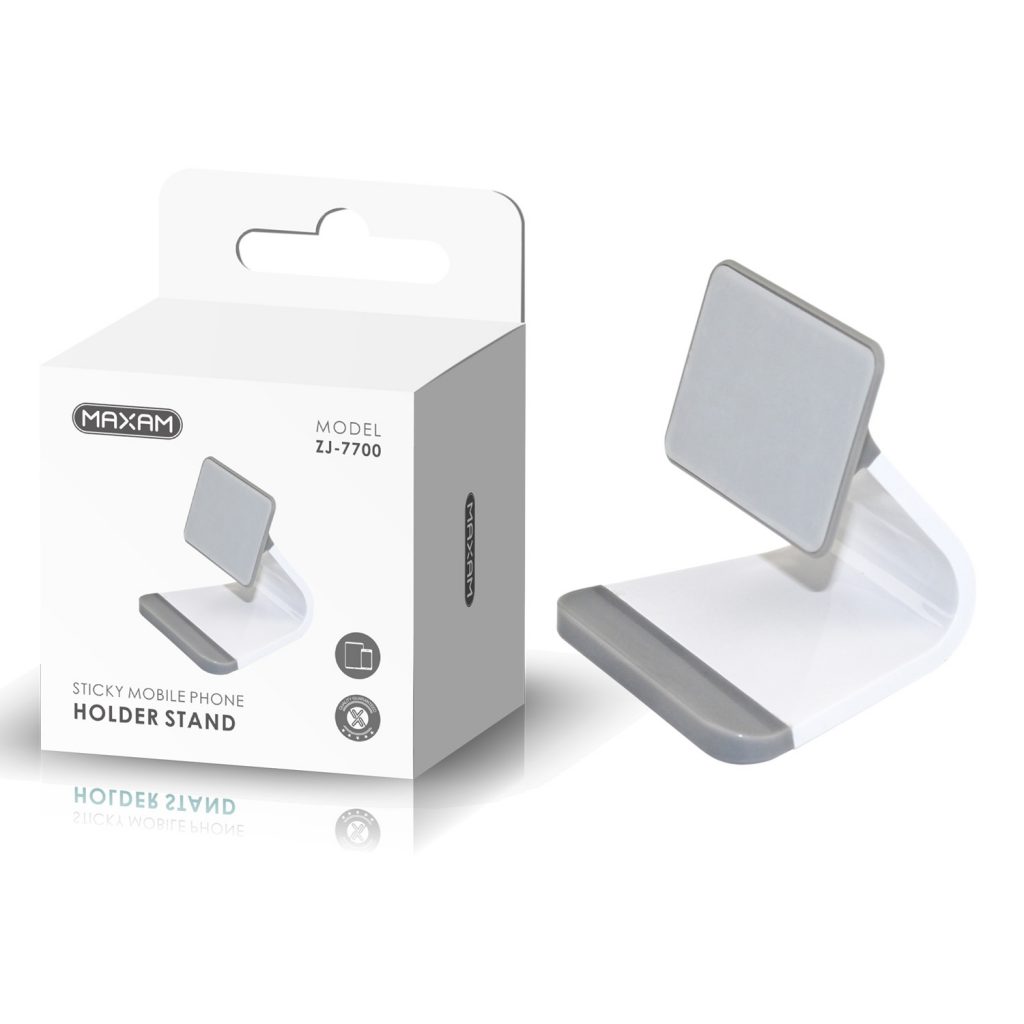 ZJ-7700 White&Gray STICKY MOBILE PHONE HOLDER STAND – maxam